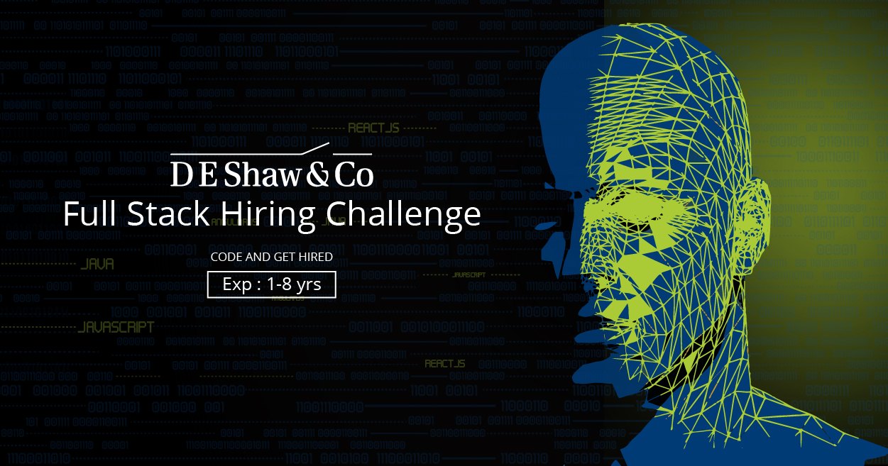 D. E. Shaw Full Stack Hiring Challenge
